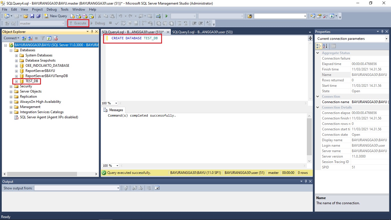 ODBC connection to SQL Database | Mekanik Elektronik Informatika