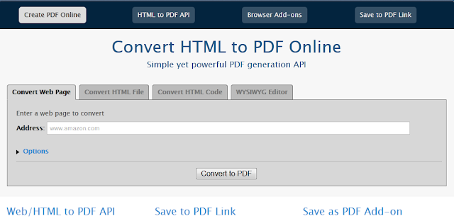 Create pdf from webpage