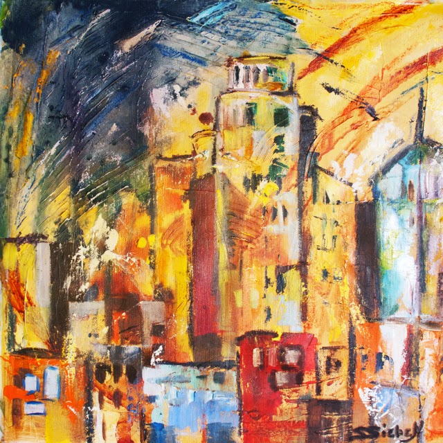 Daily Painters Abstract Gallery: Abstract Cityscape paintings by ...