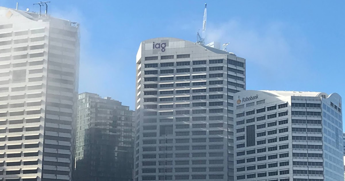 Happy Antipodean: IAG sign on tower two, Darling Park, Sydney