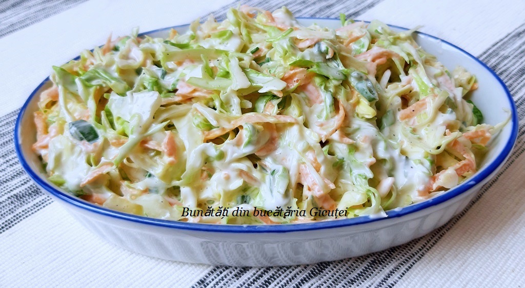 Salata coleslaw- salata de varza cu sos de iaurt si maioneza - Bunătăți ...
