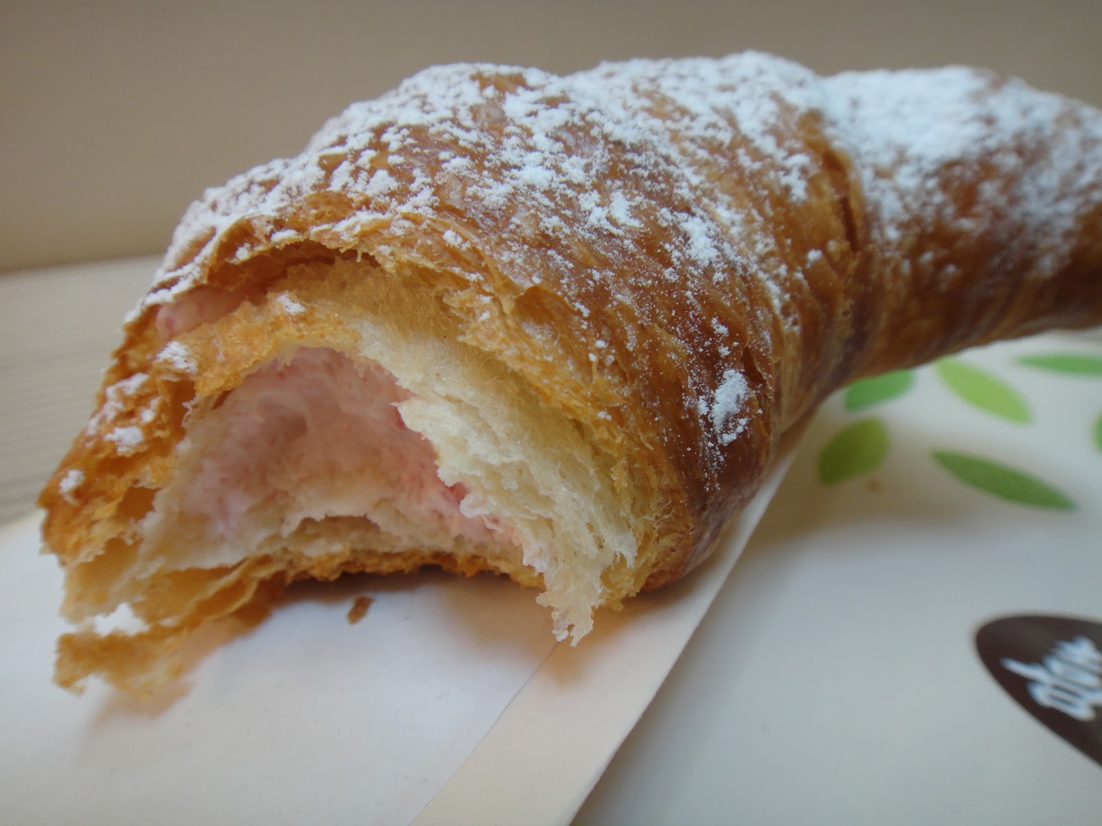 Coffee and Cake in Japan: Strawberry Cream Croissant.