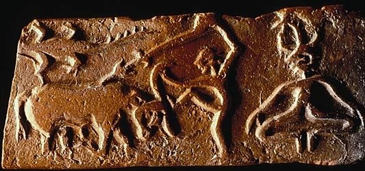 A Harappan tablet depicts Kartikeya slaying the buffalo-demon Mahisha ...