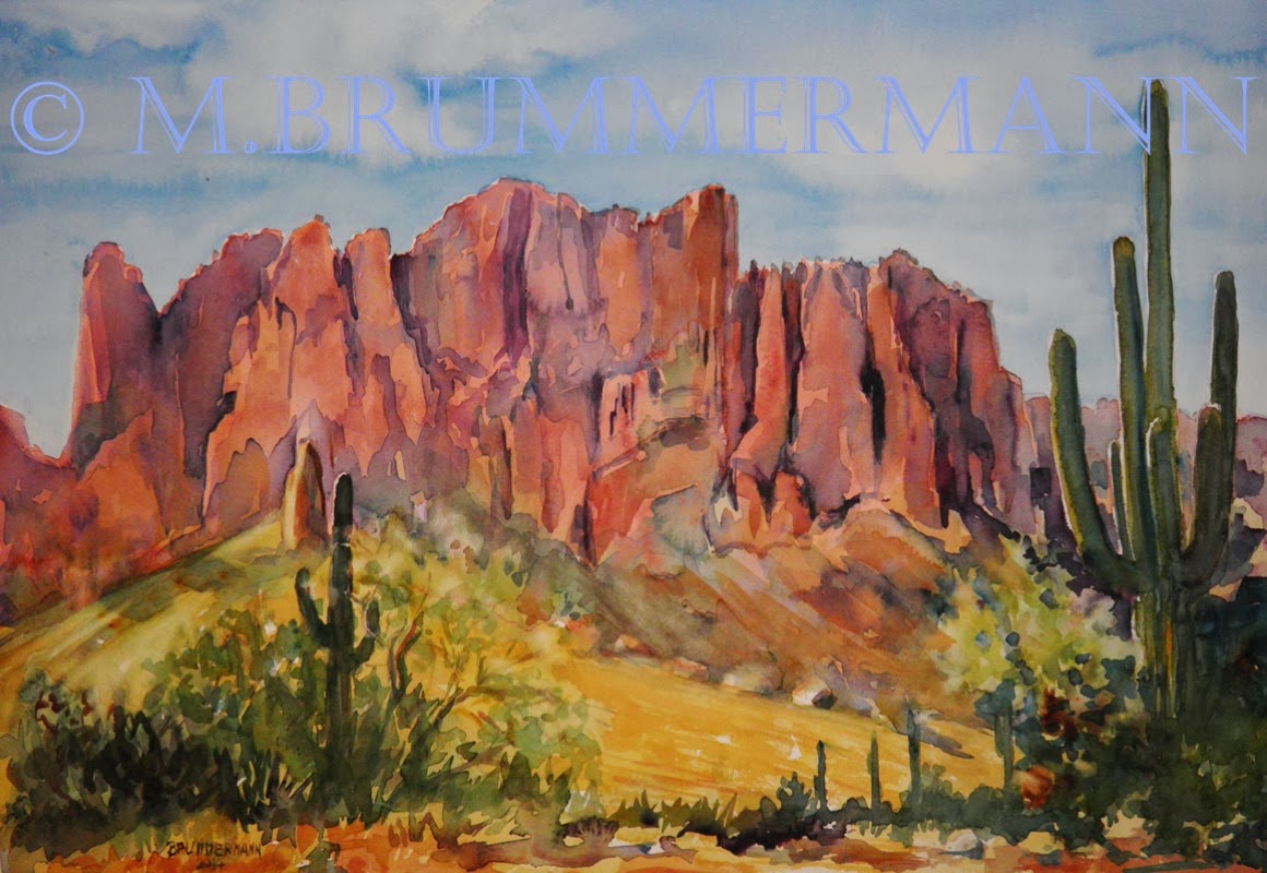 Margarethe Brummermann Watercolors: The Superstition Mountains