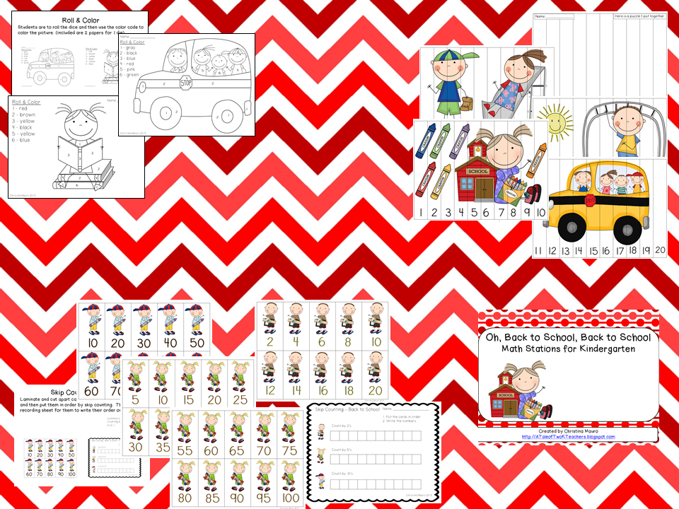 A Tale of Two K Teachers: Back to School - Math Stations for Kindergarten