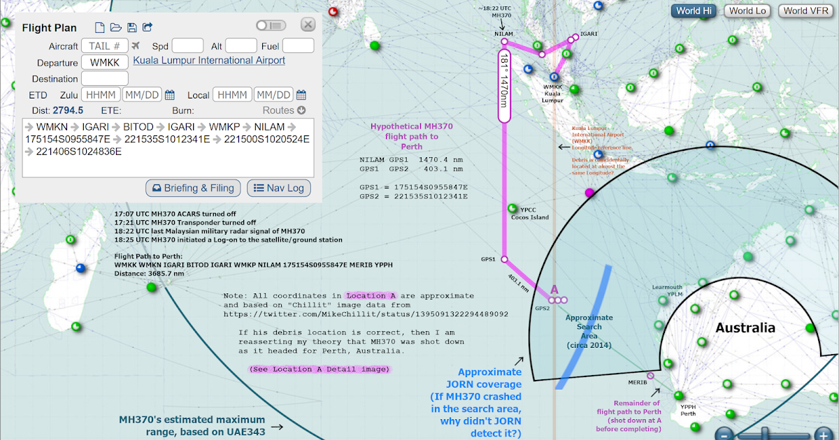 Where is MH370?: Hypothetical MH370 flight path to Perth, shot down ...