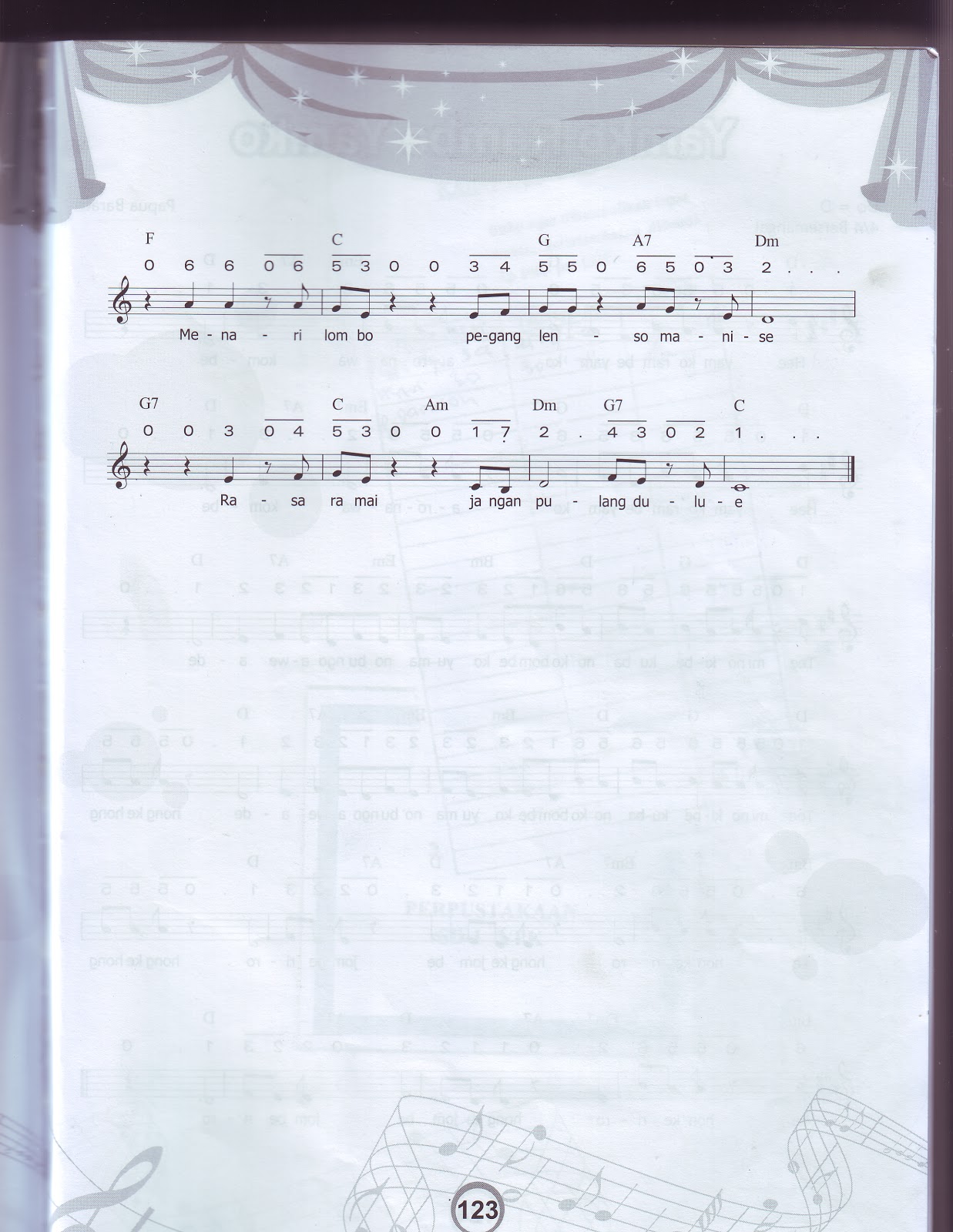 32 Lagu Daerah Dengan Not Angkan dan Not Balok