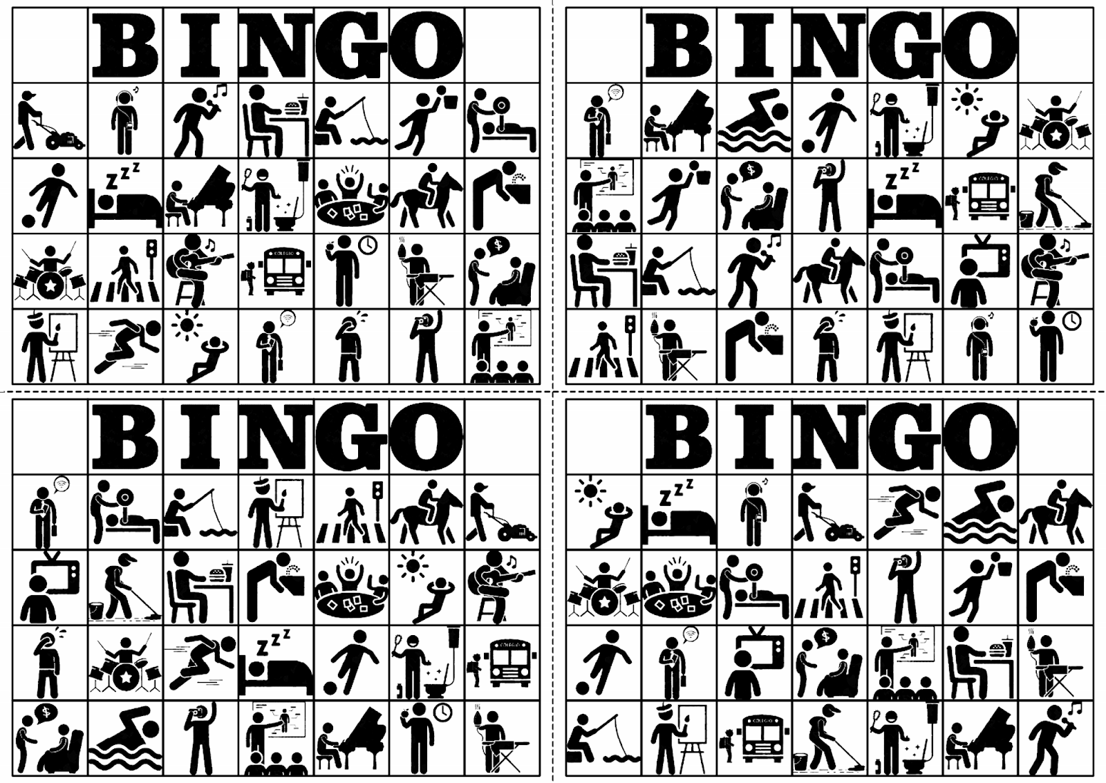 Me encanta escribir en español: Bingo de los verbos