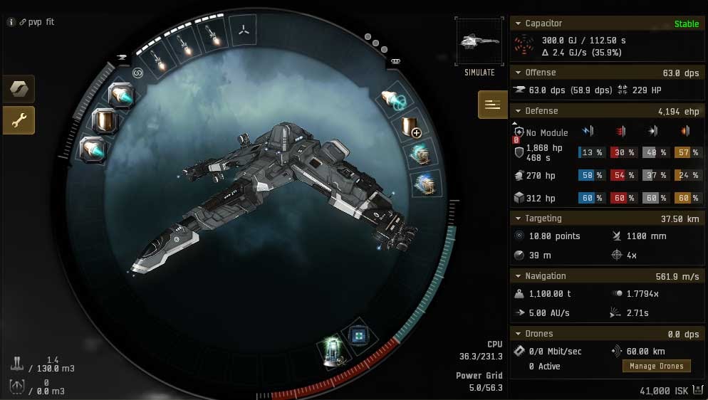 EVE Online Mission: condor pvp fit