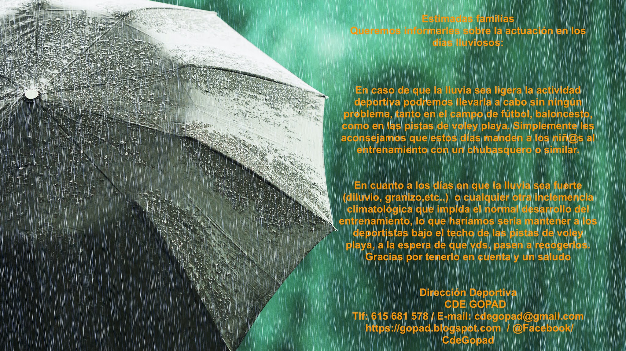 CDE GOPAD: Protocolo de Lluvia CDE GOPAD en la Sacedilla