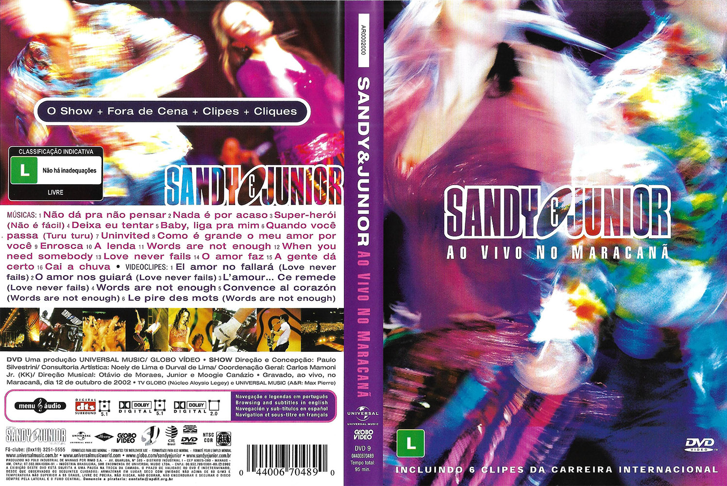 DVD: Sandy & Junior - Ao Vivo No Maracanã - Encartes Pop