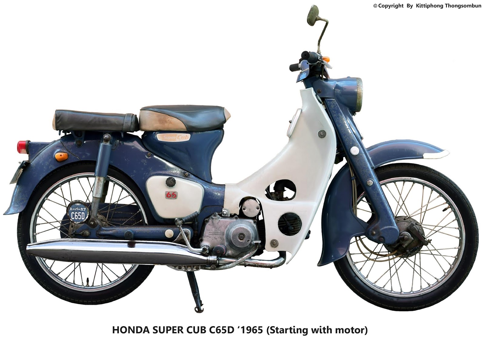HONDA C65Y C65D จาก 0% ให้ครบ 100% : Honda C65D สตาร์ทมือ ในแบบโปสเตอร์ Style Japan