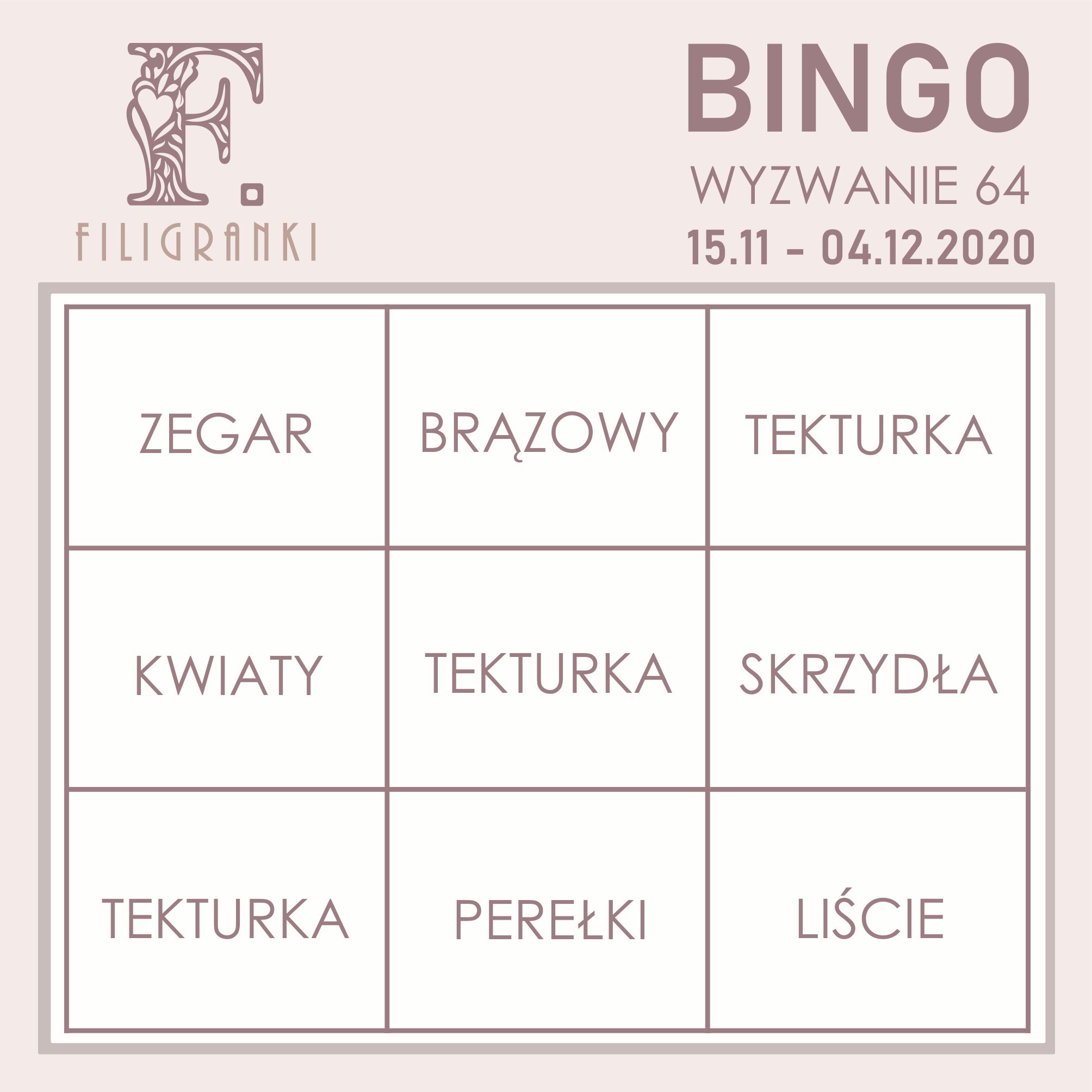 FILIGRANKI: Wyzwanie #64 - BINGO!