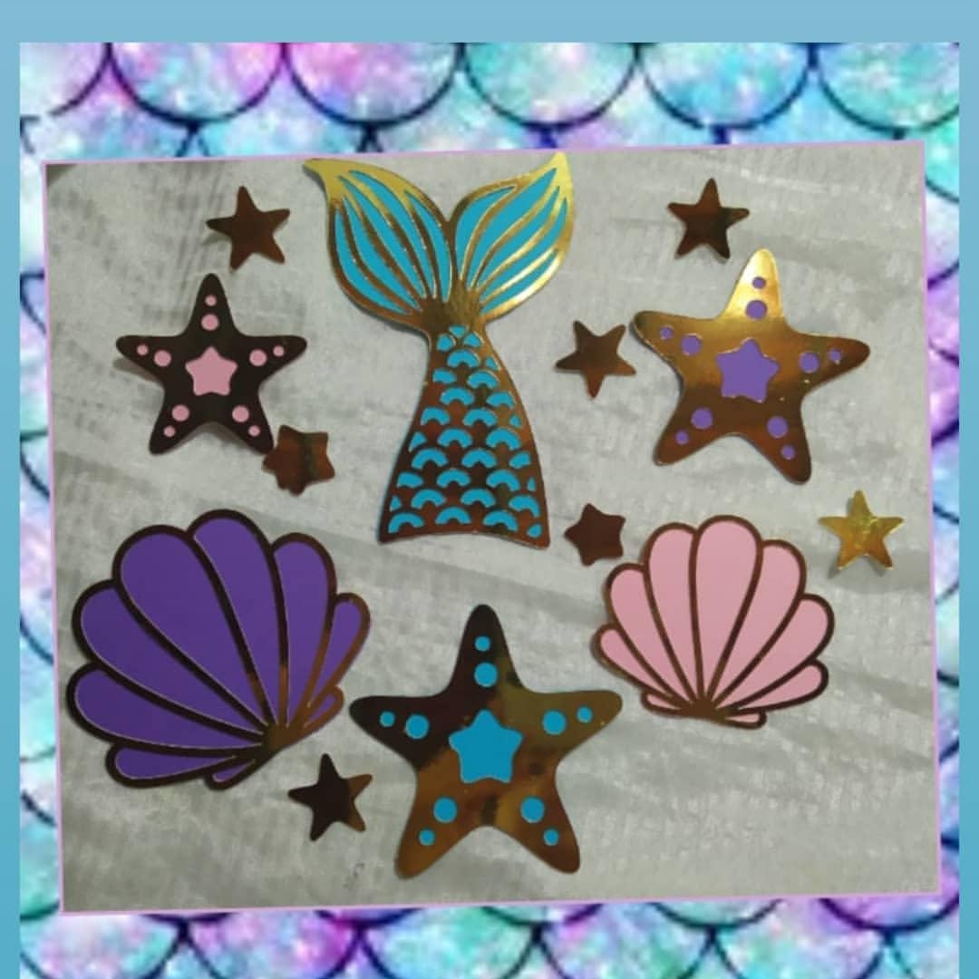 Toppers Doble Capa Colas de Sirena Ostras y Estrellas de Mar - Mis ...