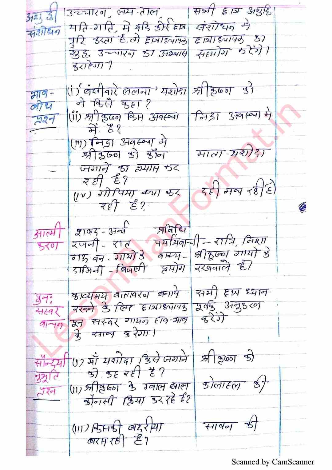 Hindi Lesson Plan Class 7 For B ed And D el ed Hindi Lesson Plan Class 7 For B ed And D el ed