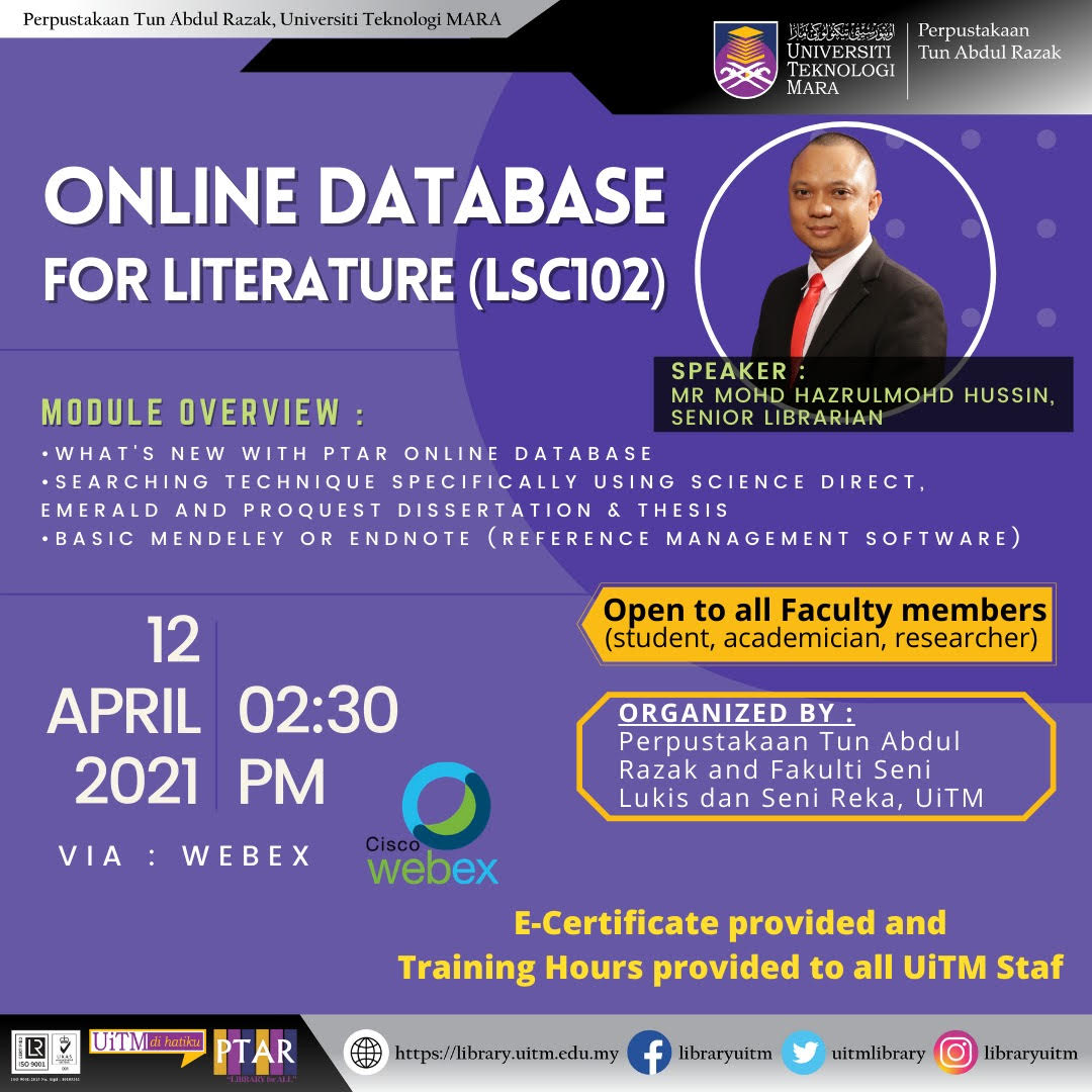 Let's join our Webinar series on Information Literacy Skills ...