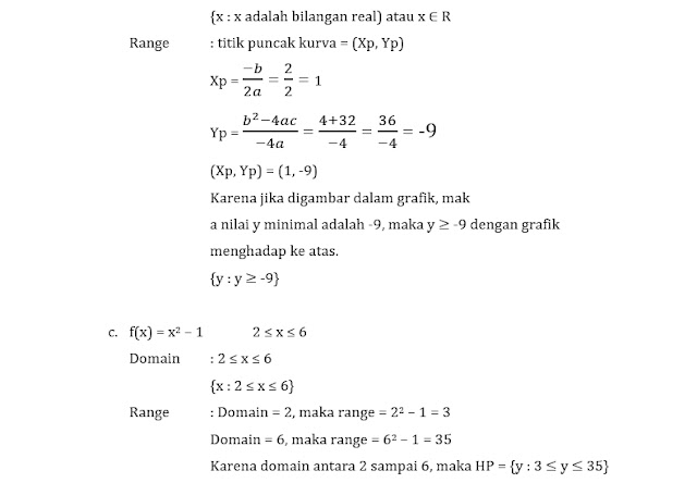 MENENTUKAN DAERAH ASAL DAN DAERAH HASIL DARI SUATU FUNGSI