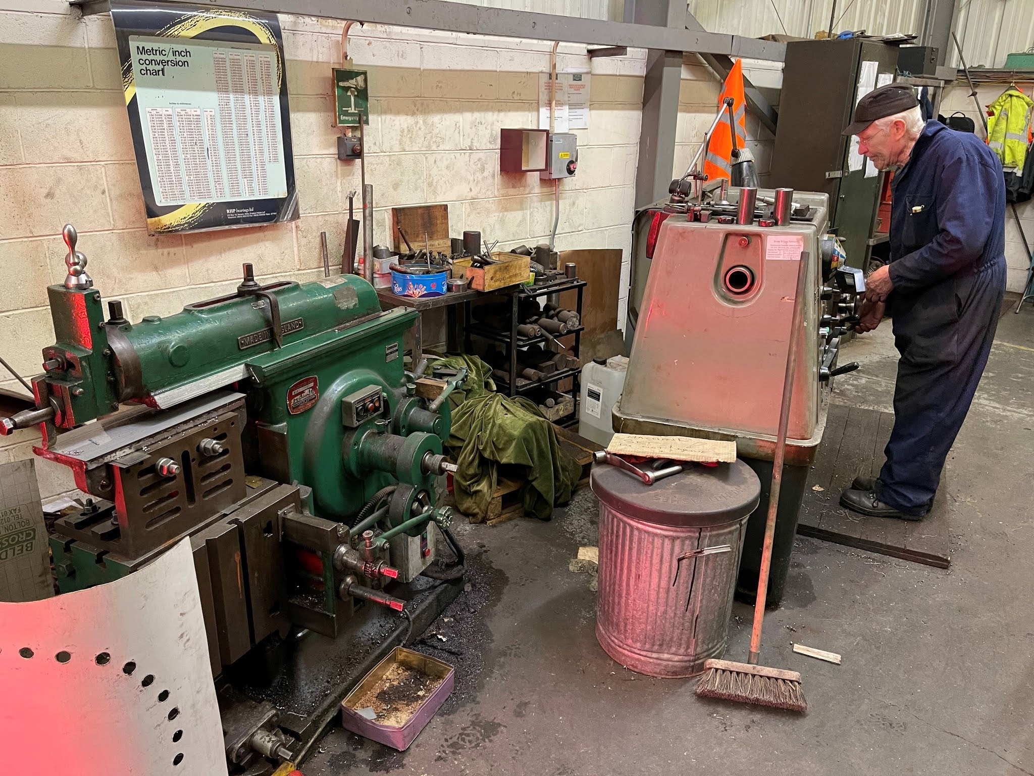 North Tyneside Steam Railway: Work on the lathe