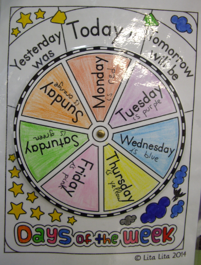 LEARNING TOGETHER: Treasure Box 2: II Days of the week wheel.