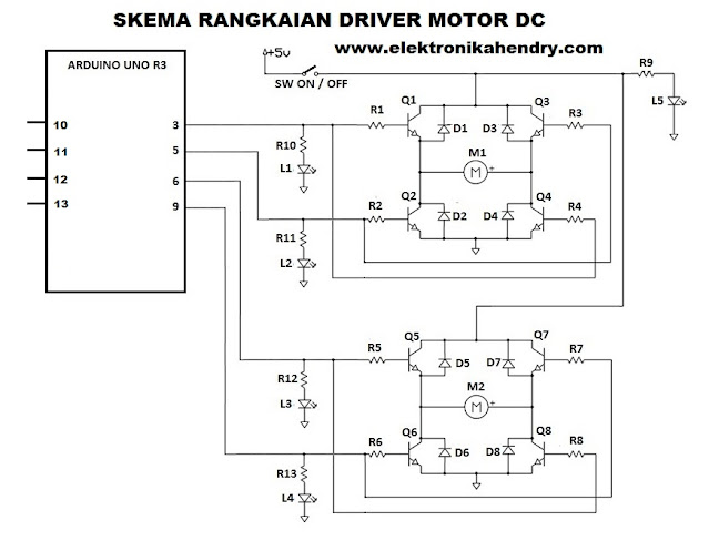 Cara Membuat Driver Motor DC menggunakan Arduino Uno - ELEKTRONIKA HENDRY