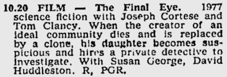 Zebradelic: Susan George in Final Eye aka Computercide