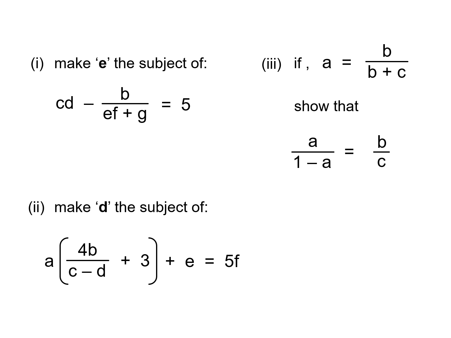 MEDIAN Don Steward mathematics teaching: harder rearranging