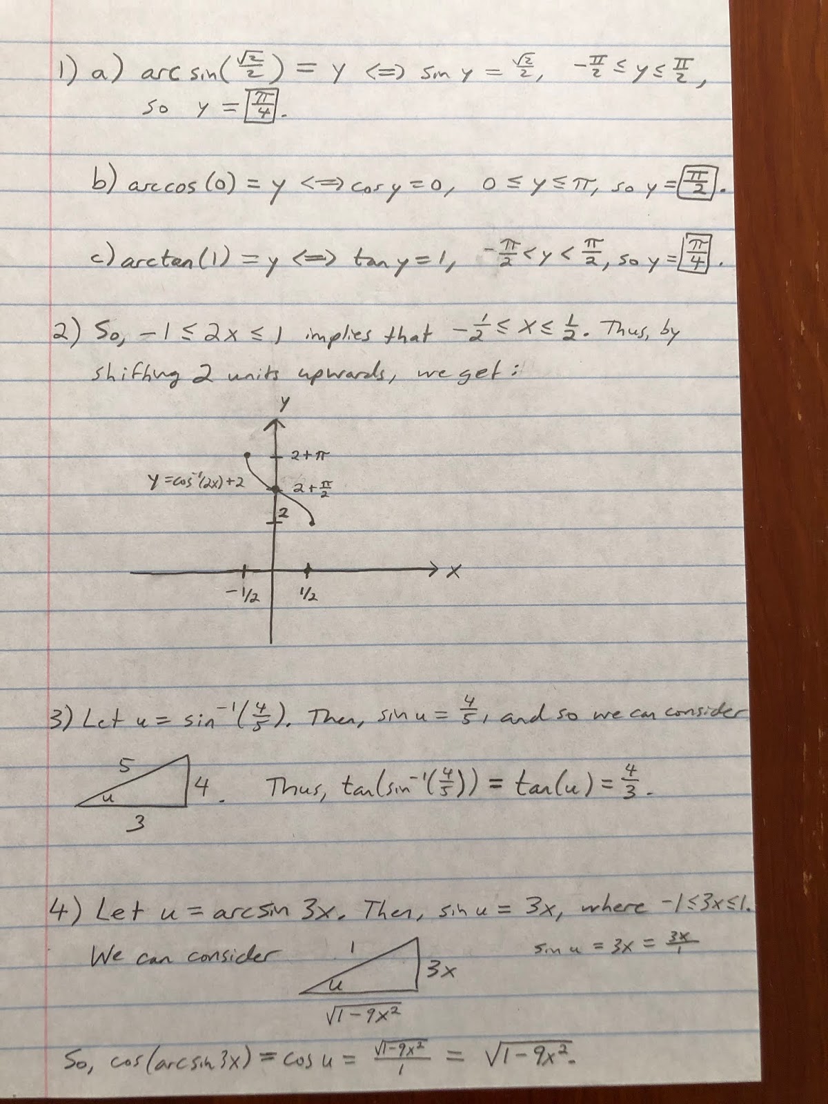 Professor Frank’s Math Blog: Part 2 - Inverse Trigonometric Functions ...