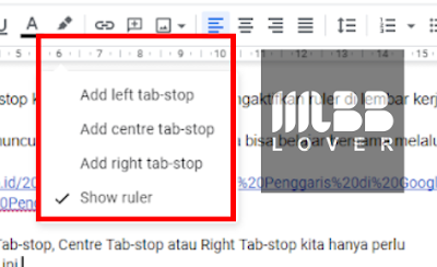 Menggunakan Left Tab-stop, Centre Tab-stop dan Right Tab-stop di Google ...