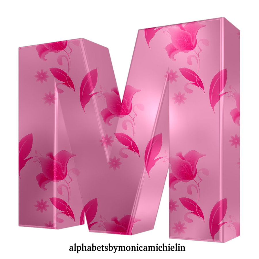 M. Michielin Alphabets: PINK FLOWERS PASTEL ALPHABET SEAMLESS, NUMBERS ...