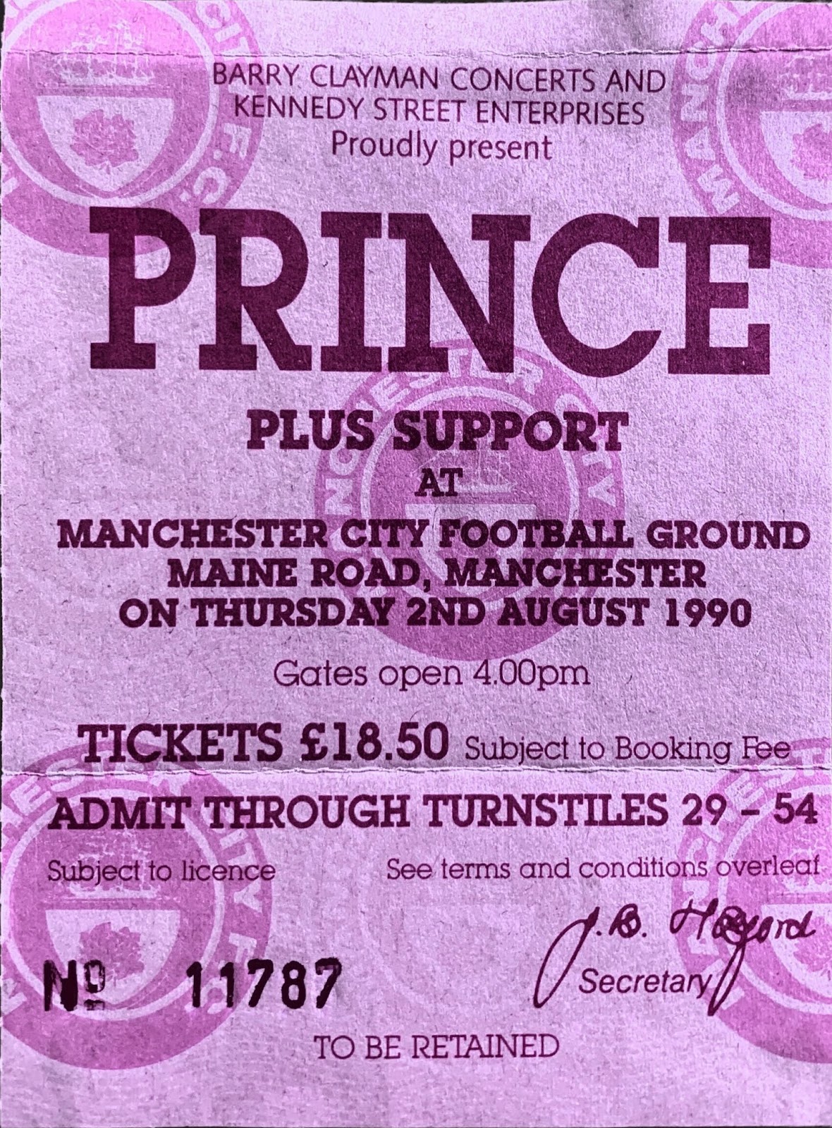 View from the Auditorium: 93 Prince - 1999... His highness goes purple!