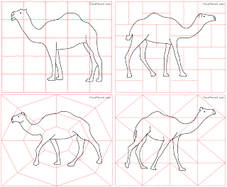 Four grid: Free printable Camel grid line drawing worksheet/activity ...