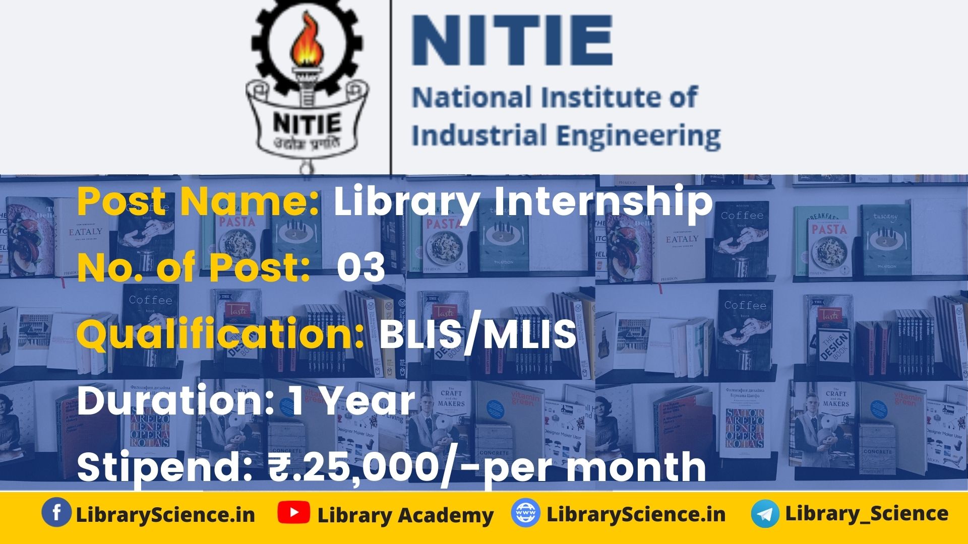 Library Intern At NITIE Mumbai Librarian Trainee In Mumbai library-intern-at-nitie-mumbai-librarian-trainee-in-mumbai