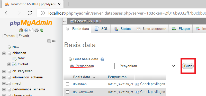 MEMBUAT DATABASE MySql MENGGUNAKAN phpMyAdmin. ~ FADILLAHARIS