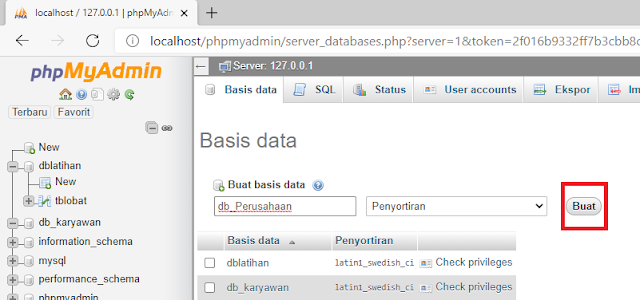 MEMBUAT DATABASE MySql MENGGUNAKAN phpMyAdmin. ~ FADILLAHARIS
