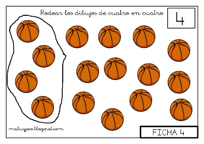 La Seño Marisa: CONTAMOS UN POCO: 4 EN 4