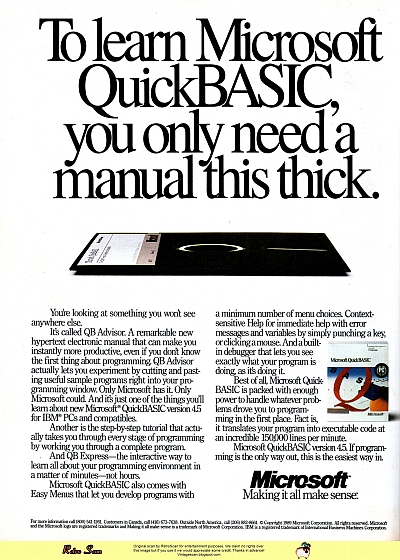 Rétro Scan: MS QuickBASIC 4.5 (1989)