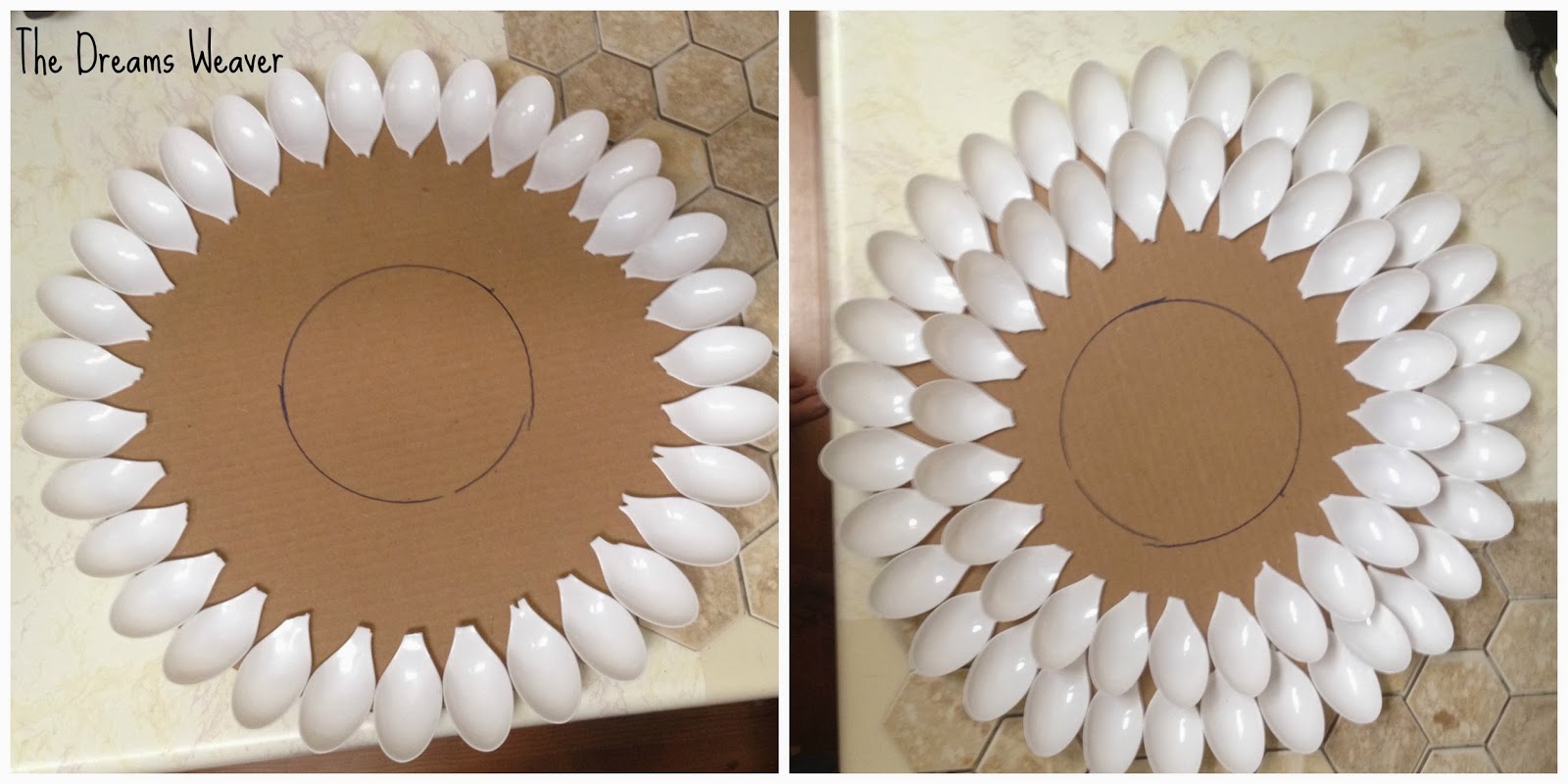 The Dreams Weaver: Upcycled Plastic Spoon Sunburst Mirror