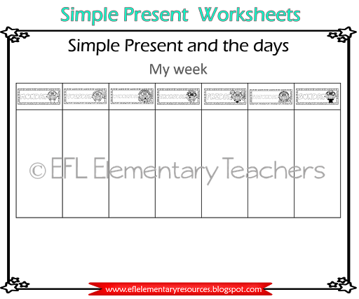 EFL Elementary Teachers: Simple Present Tense and the Days of the Week