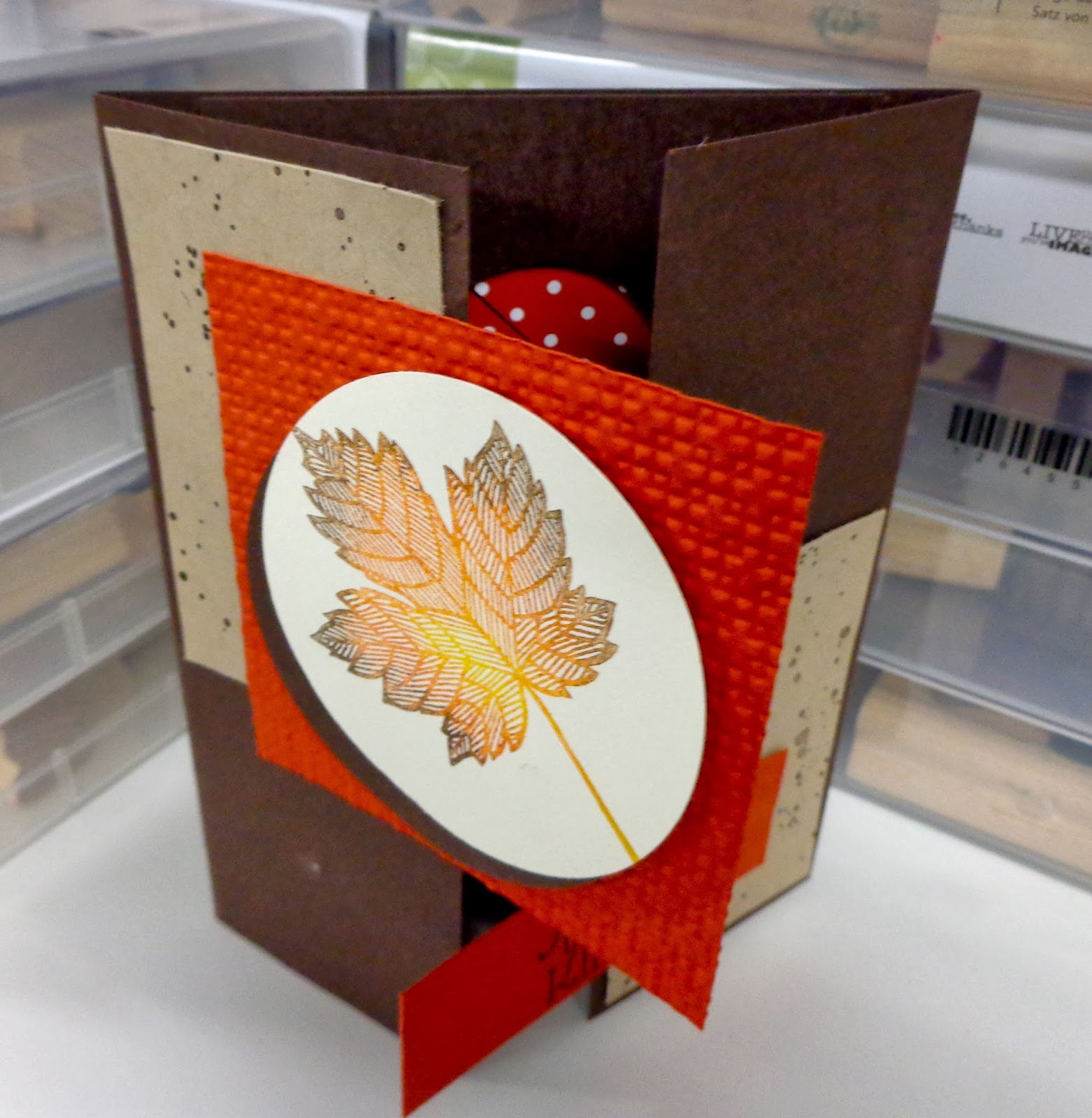 Stamp with Susie: Check out this 'peek a boo' leaf card!