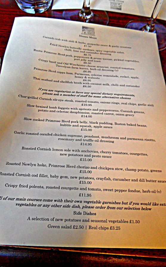 Chez Maximka: Fine dining in Cornwall: The Victoria Inn, Perranuthnoe