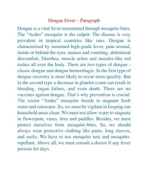 Dengue Fever – Paragraph