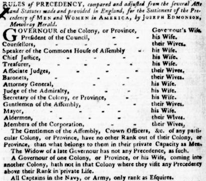 With Messrs. Wallace, Davidson and Johnson: Rules of Precedency in late ...