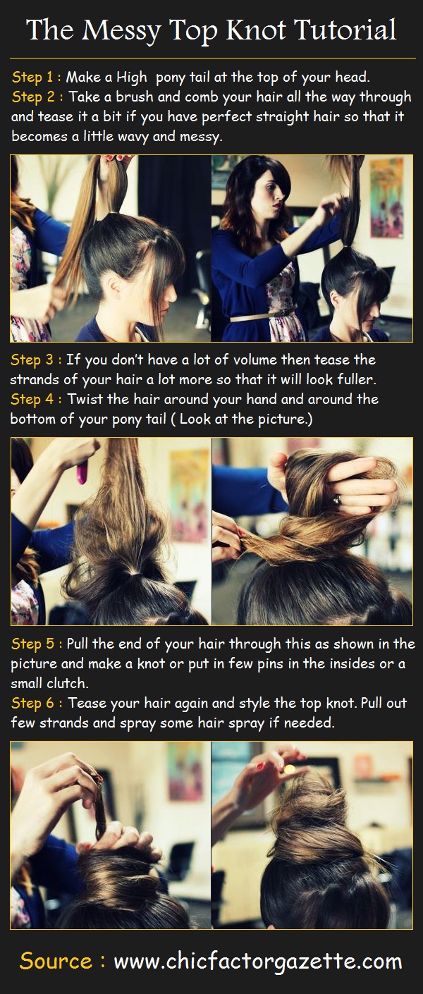 The Messy Top Knot Tutorial | Pinterest Tutorials