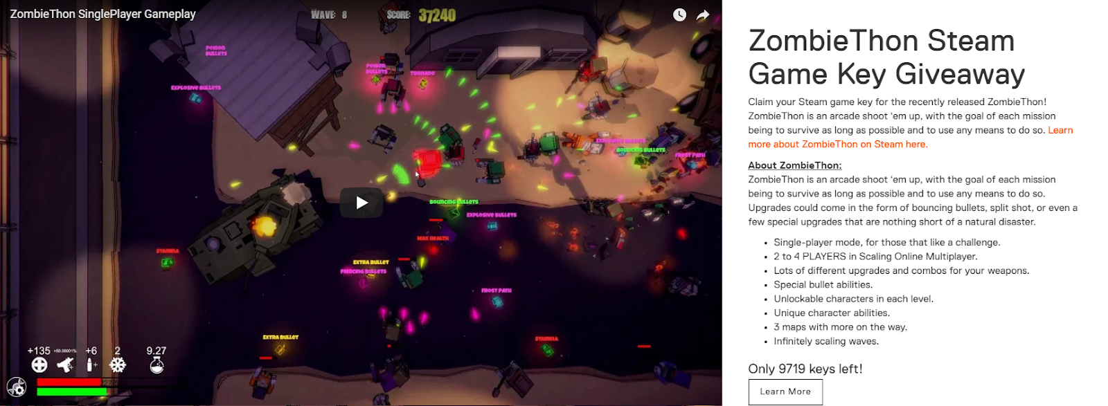 免費序號領取：ZombieThon – Steam 免費遊戲情報站