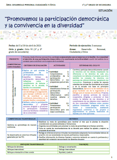 DESARROLLO PERSONAL CIUDADANÍA Y CÍVICA - DIEGO FERRÉ: 1° y 2° GRADO - APRENDO EN CASA - DPCC ...