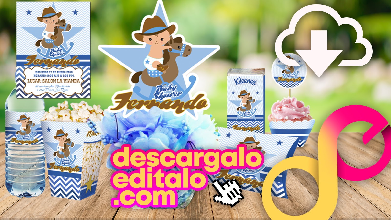 Invitación + Kit Imprimible Vaquerito Descarga Gratis - Descárgalo Edítalo