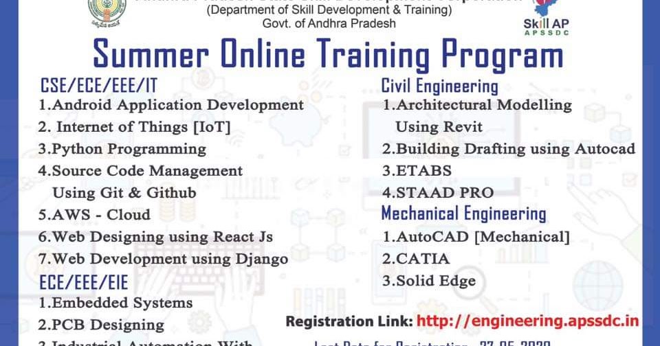 Summer Online Training Program for Engineering students.
