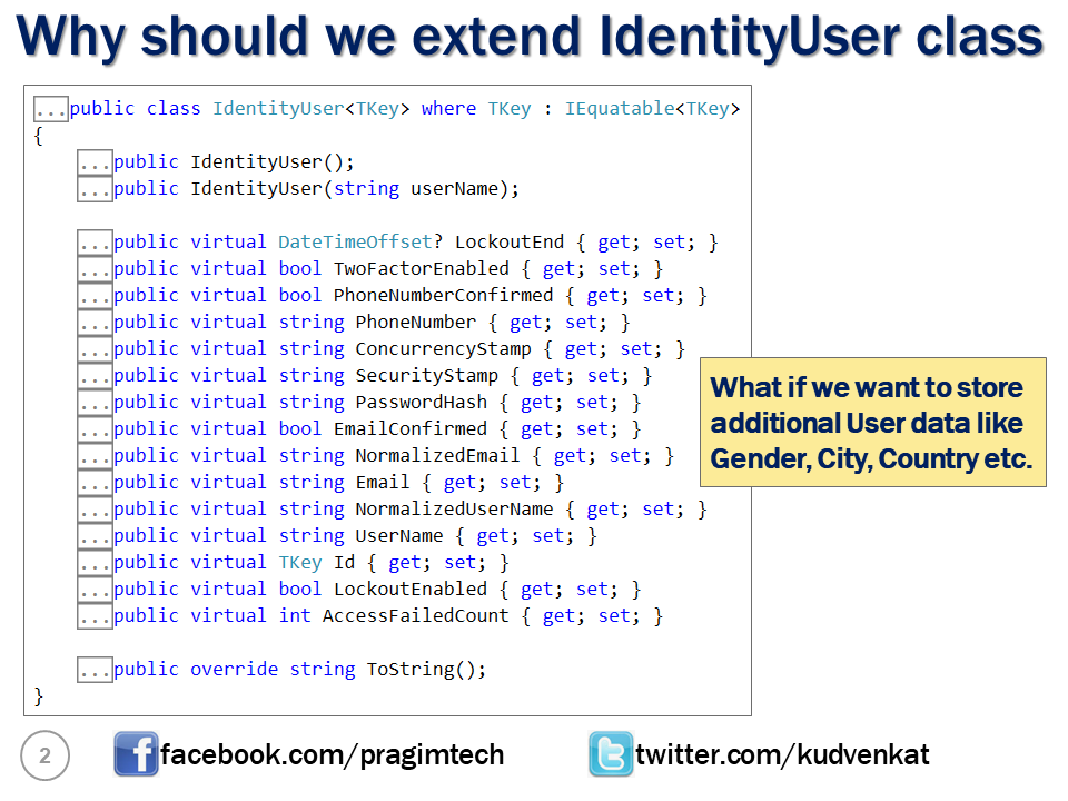 Sql Server Net And C Video Tutorial Extend Identityuser In Aspnet Core Slides