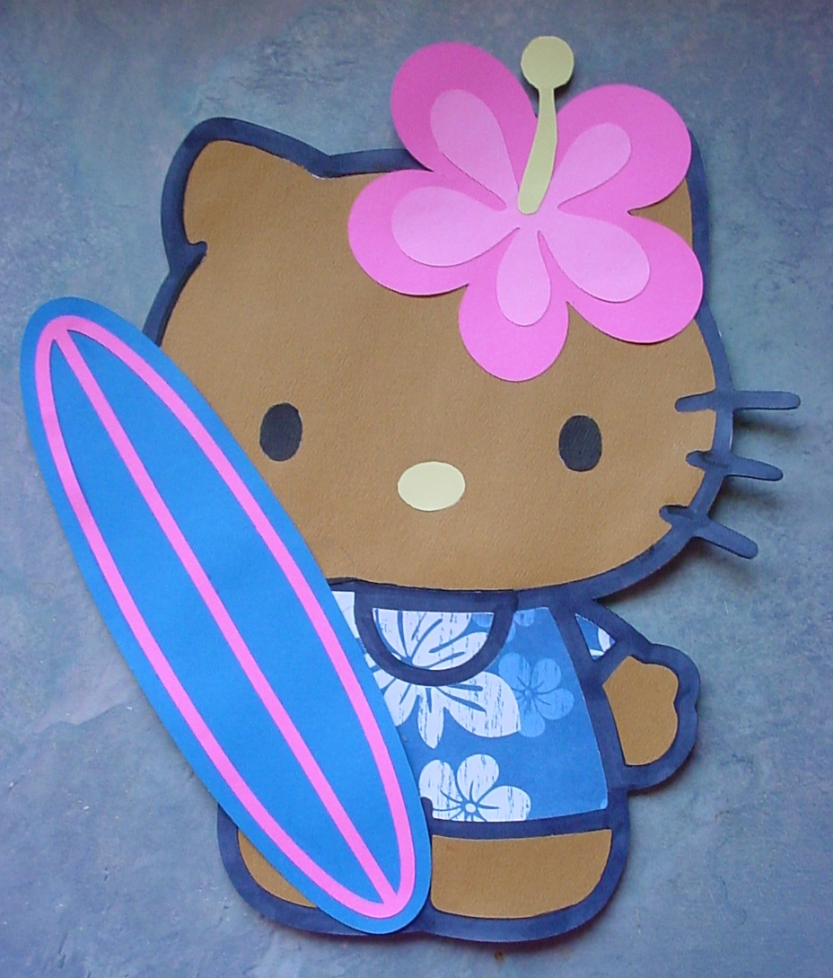 The Crafty Kitten: Aloha Hello Kitty Wall Hanging