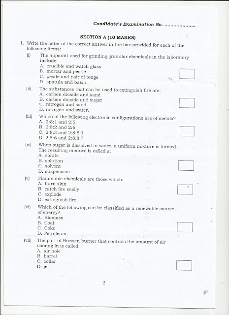 FORM TWO STUDY NOTES & PAST PAPERS BLOG: CHEMISTRY--FORM TWO SECONDARY ...